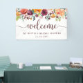 Rustic Burgundy Floral on White | Welcome Banner | Zazzle