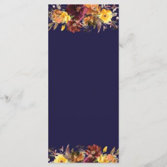 Rustic Burgundy Rust Orange Yellow Floral Wedding Program | Zazzle