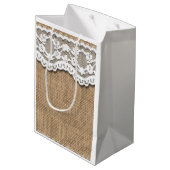Rustic Burlap and Lace Effect Paper Bag | Zazzle
