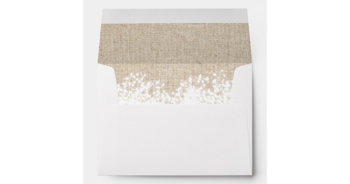 Rustic Burlap Baby's Breath Elegant Envelope | Zazzle