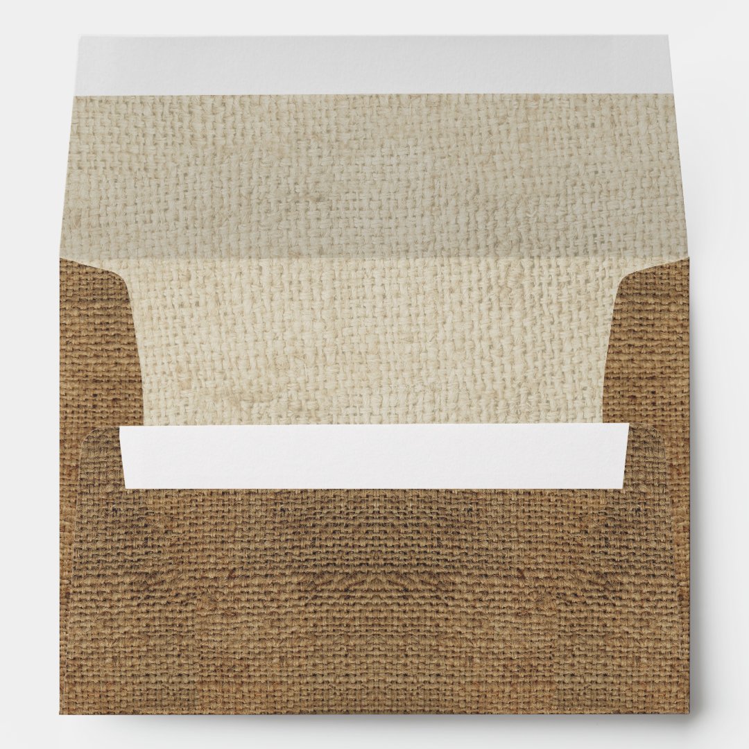 rustic burlap country wedding envelopes | Zazzle