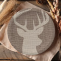 Rustic Burlap Deer Buck | Paper Plates | Zazzle