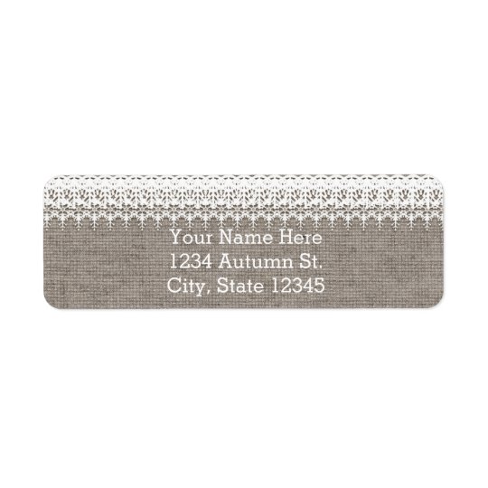 Rustic Burlap & Elegant Lace Wedding Invitation Label | Zazzle.com