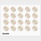 Rustic Burlap Lace Floral Wedding Favor Classic Round Sticker | Zazzle