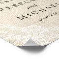 Rustic Burlap Lace Floral Wedding Welcome Sign | Zazzle