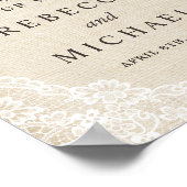 Rustic Burlap Lace Floral Wedding Welcome Sign | Zazzle