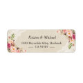 Rustic Burlap Lace Pink Floral Label | Zazzle