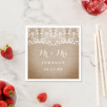 Rustic Burlap Lace Wedding Paper Napkins | Zazzle