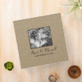Rustic Burlap Look with Photos Binder | Zazzle