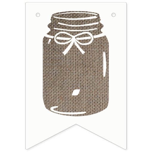 Rustic Burlap Mason Jar Baby Shower Bunting Flags | Zazzle