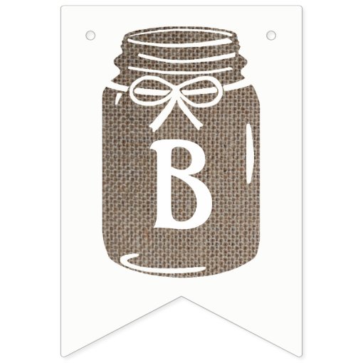 Rustic Burlap Mason Jar Baby Shower Bunting Flags | Zazzle