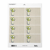 Rustic Burlap Mason Jar Hydrangeas Label | Zazzle