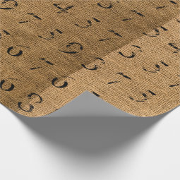 Rustic Burlap Numbers wrapping paper | Zazzle