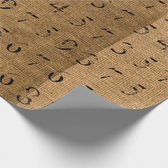 Rustic Burlap Numbers wrapping paper | Zazzle