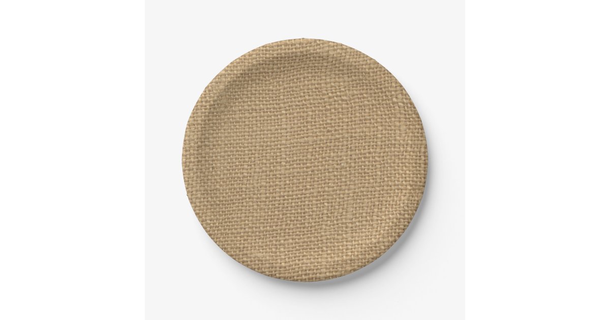 Rustic Burlap Paper Plates | Zazzle
