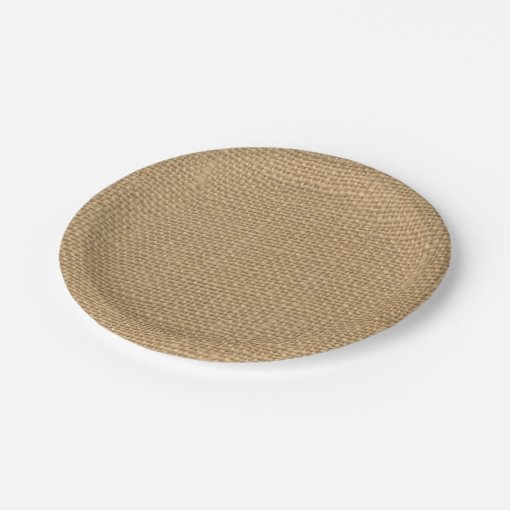 Rustic Burlap Paper Plates | Zazzle