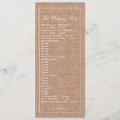 Rustic Burlap Print Wedding Program | Zazzle