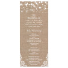 Rustic Burlap String Lights Lace Wedding Program | Zazzle