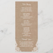 Rustic Burlap String Lights Lace Wedding Program | Zazzle