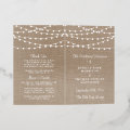 Rustic Burlap String Lights Wedding Program Brochure | Zazzle