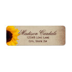 Rustic Burlap Sunflower Return Address Labels | Zazzle