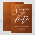 Rustic Burnt Orange Typography Autumn Wedding Save The Date | Zazzle