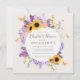 Rustic Butterfly Sunflower Lilac Bridal Shower Invitation | Zazzle