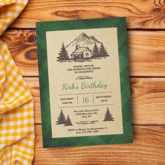 Rustic Cabin Birthday Party Invitation | Zazzle