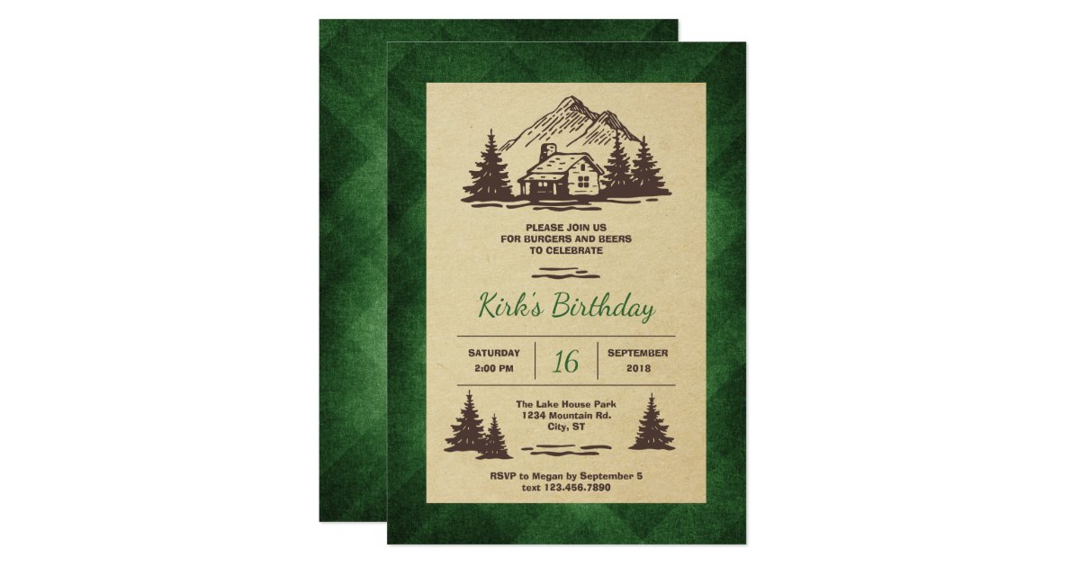 Rustic Cabin Birthday Party Invitation | Zazzle.com