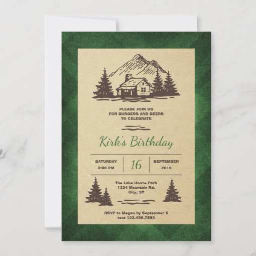 Rustic Cabin Birthday Party Invitation | Zazzle