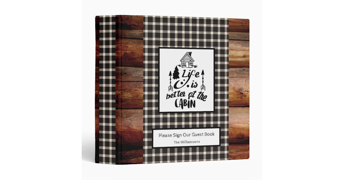rustic-cabin-vacation-rental-guest-book-cream-3-ring-binder-zazzle