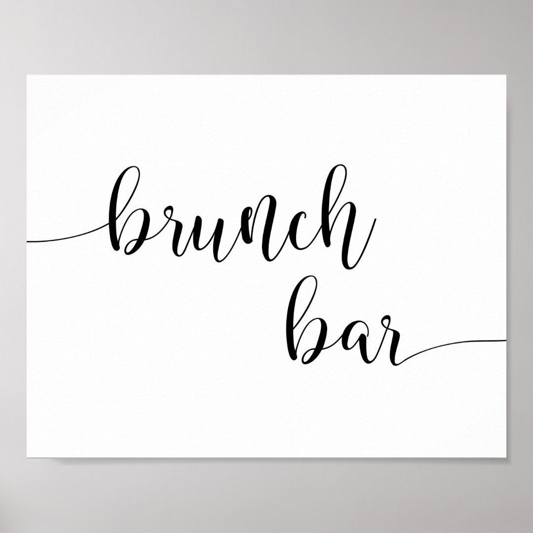 Rustic Calligraphy Brunch Bar Sign | Bridal Brunch | Zazzle