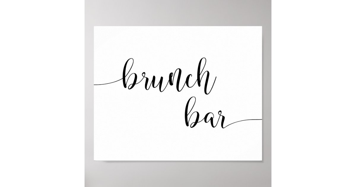 Rustic Calligraphy Brunch Bar Sign | Bridal Brunch | Zazzle
