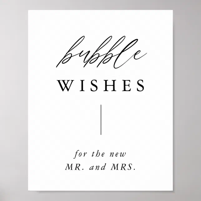 Rustic Calligraphy Bubble Wishes Send Off Sign | Zazzle