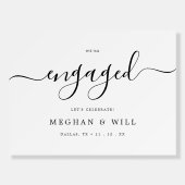 Rustic Calligraphy Engagement Party Engaged Sign | Zazzle