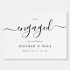 Rustic Calligraphy Engagement Party Engaged Sign | Zazzle