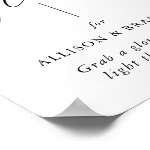 Rustic Calligraphy Let Love Glow Wedding Send Off Poster | Zazzle