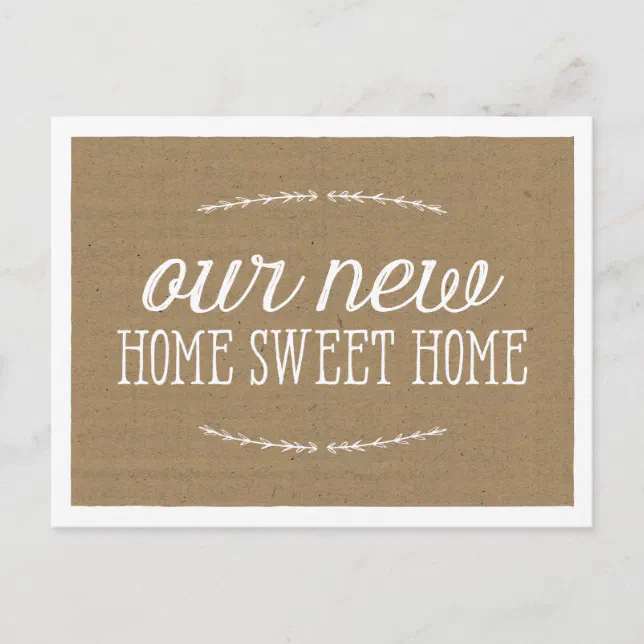 Rustic Calligraphy | New Home Announcement Postcard | Zazzle
