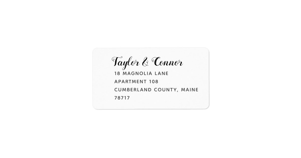 Rustic Calligraphy Wedding Mailing Label | Zazzle
