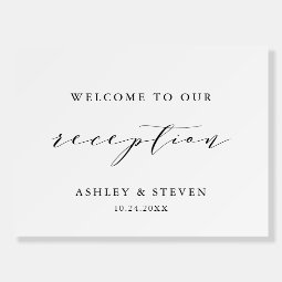 Rustic Calligraphy Wedding Reception Welcome Sign | Zazzle