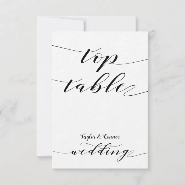 Rustic Calligraphy Wedding Top Head Table Card | Zazzle