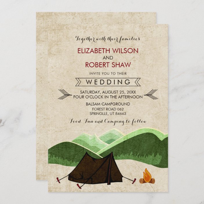 Rustic Camping Wedding Invitations | Zazzle.com