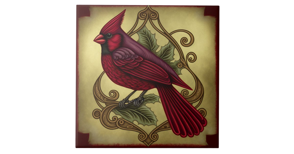 Rustic Cardinal Ceramic Tile | Zazzle
