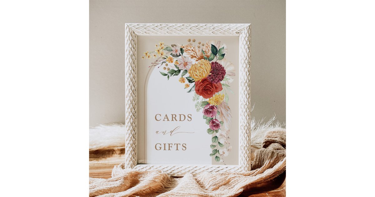 Rustic Cards and Gifts Tropical Boho Floral Sign | Zazzle