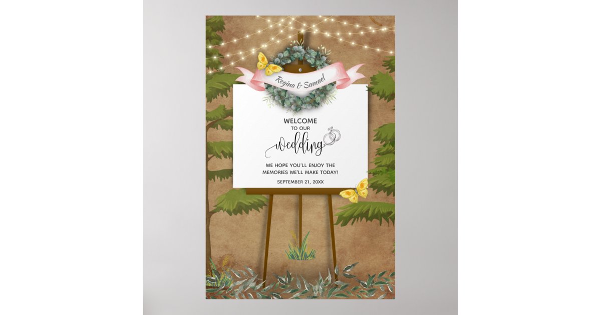 Rustic Celebration Wedding Welcome Poster | Zazzle