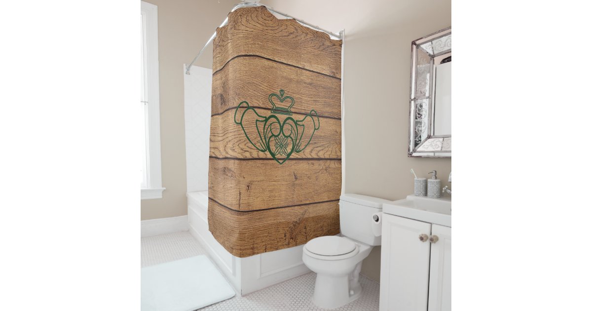 Rustic Celtic Claddagh Shower Curtain | Zazzle