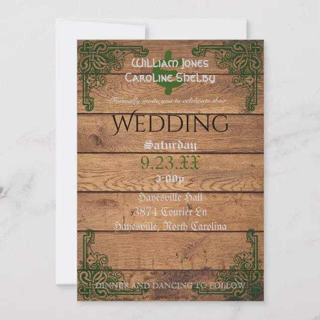 Rustic Celtic Claddagh Wedding Invitation | Zazzle