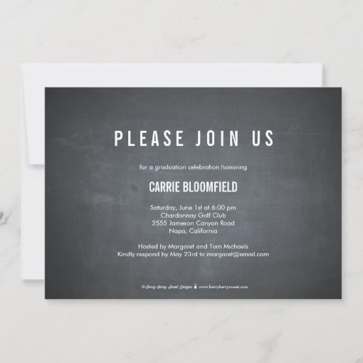 Rustic Chalk Graduation Announcement/Invitation Invitation | Zazzle