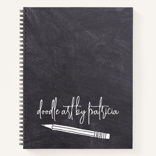 Rustic Chalkboard Artist Doodles Sketchbook Notebook | Zazzle