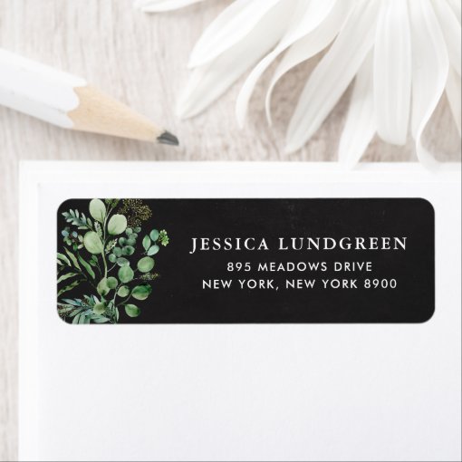 Rustic Chalkboard Eucalyptus Leaves Greenery Label | Zazzle